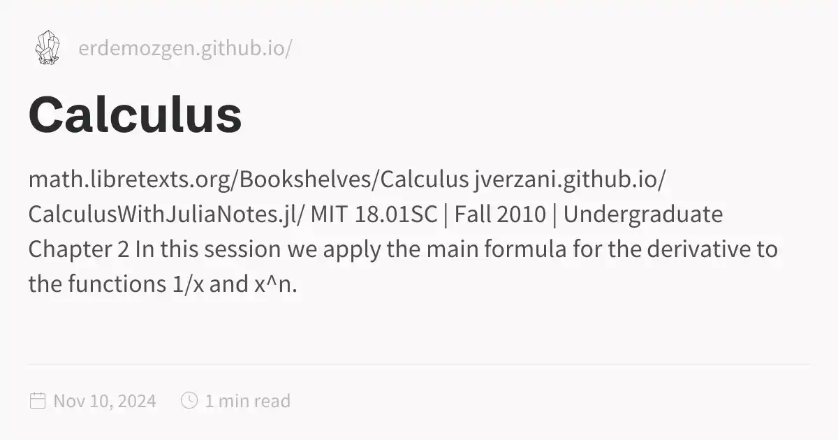 Calculus