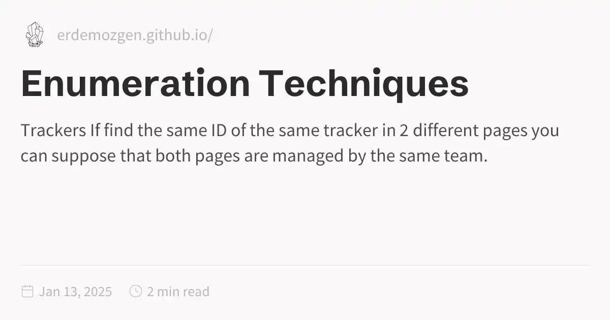 Enumeration Techniques